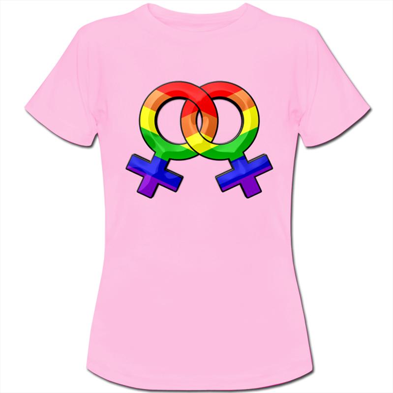 Female Symbol Linked Lesbian Pride Rainbow Womens Ladies T Shirt Ebay
